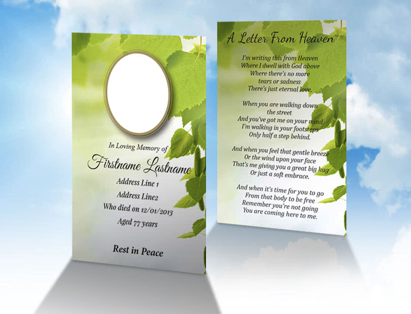 Order Personalised Wallet Memorial Cards Online
